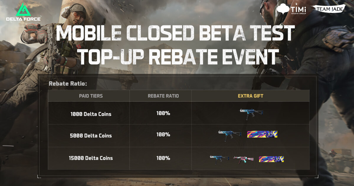 Delta Force Mobile Closed Beta Test Top-Up Rebate Event